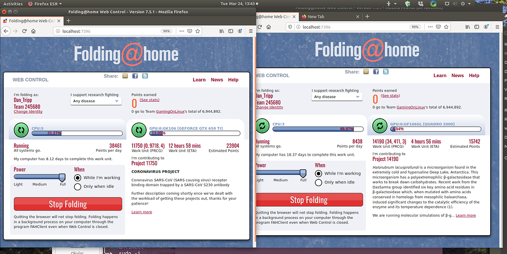 Folding@home, at home, even when I'm not home (and trying to write a 15 ...