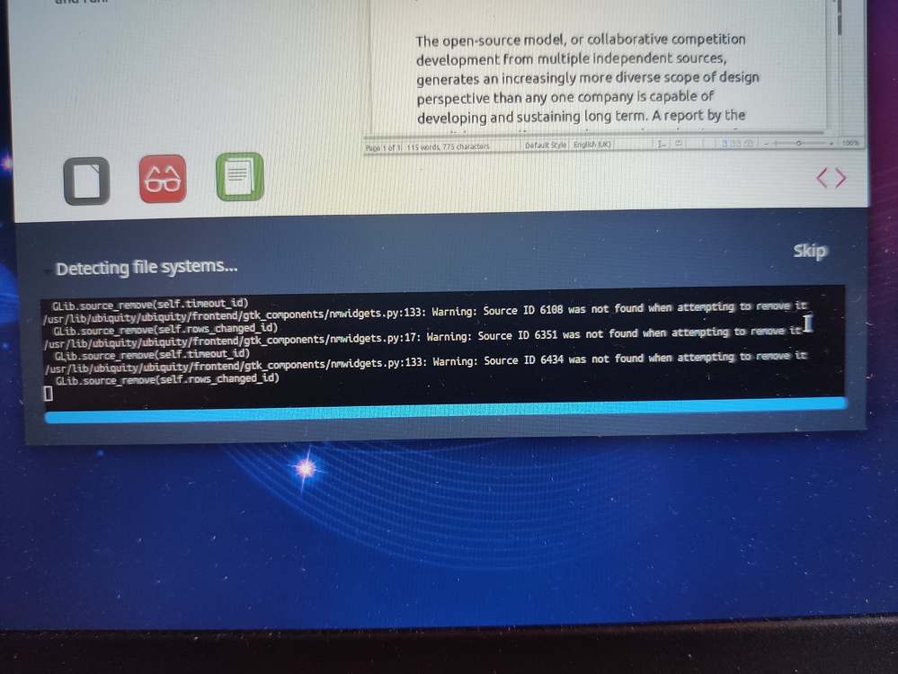 Ubuntu 20.04 installation with usb (in dual boot) gets stuck at detecting file systems - ubuntu ...